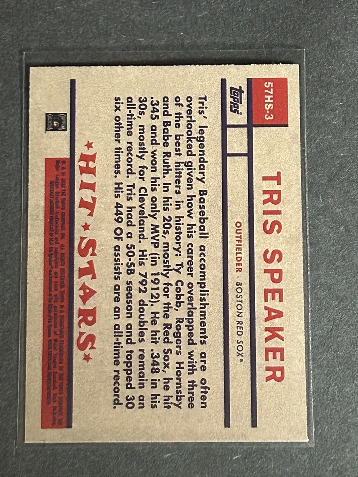 2023 Topps Archives Hit Stars Tris Speaker #57HS-3 Boston Red Sox | eBay