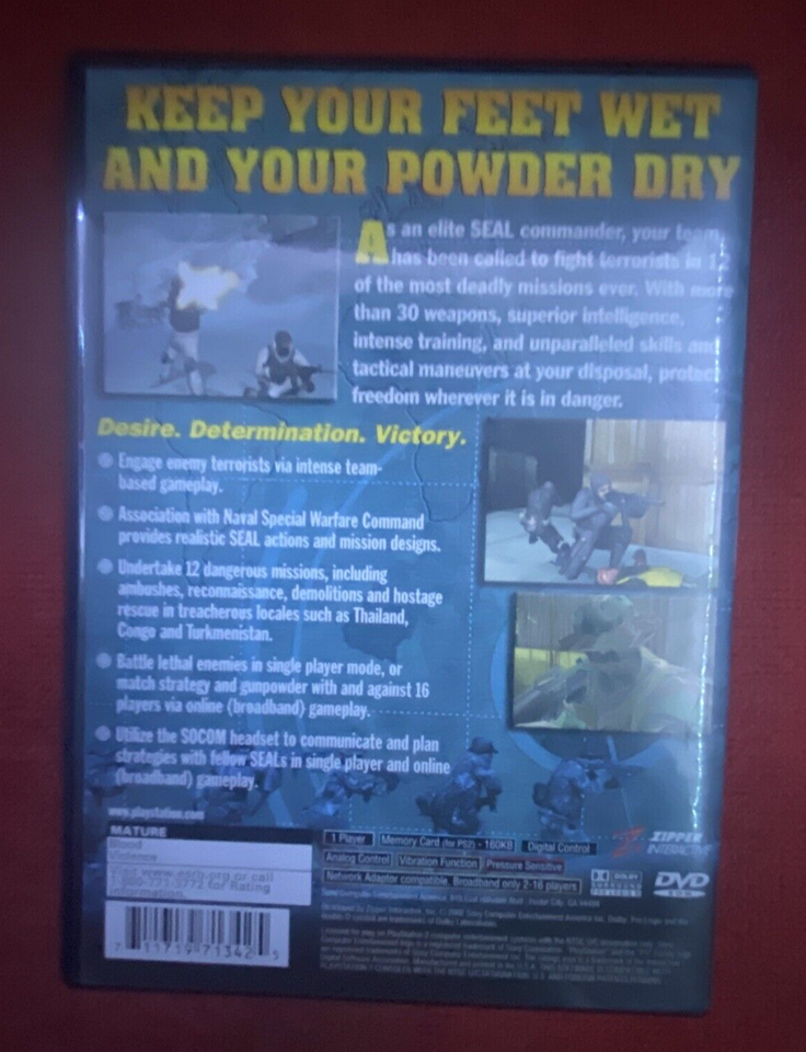SOCOM: U.S. Navy SEALs 2002 Sony Playstation 2 Without Manual ...