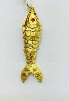 999% 24K Yellow Gold Pendant Lucky Fish Pendant 12.57GM | eBay