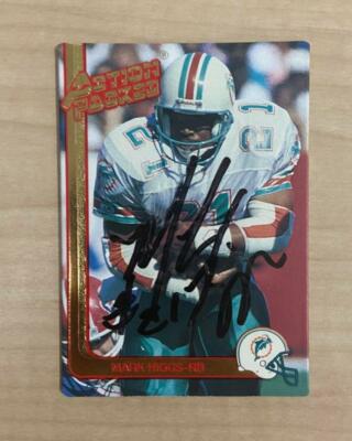 MARK HIGGS MIAMI DOLPHINS SIGNED AUTOGRAPHED 1991 ACTION PACKED CARD ...