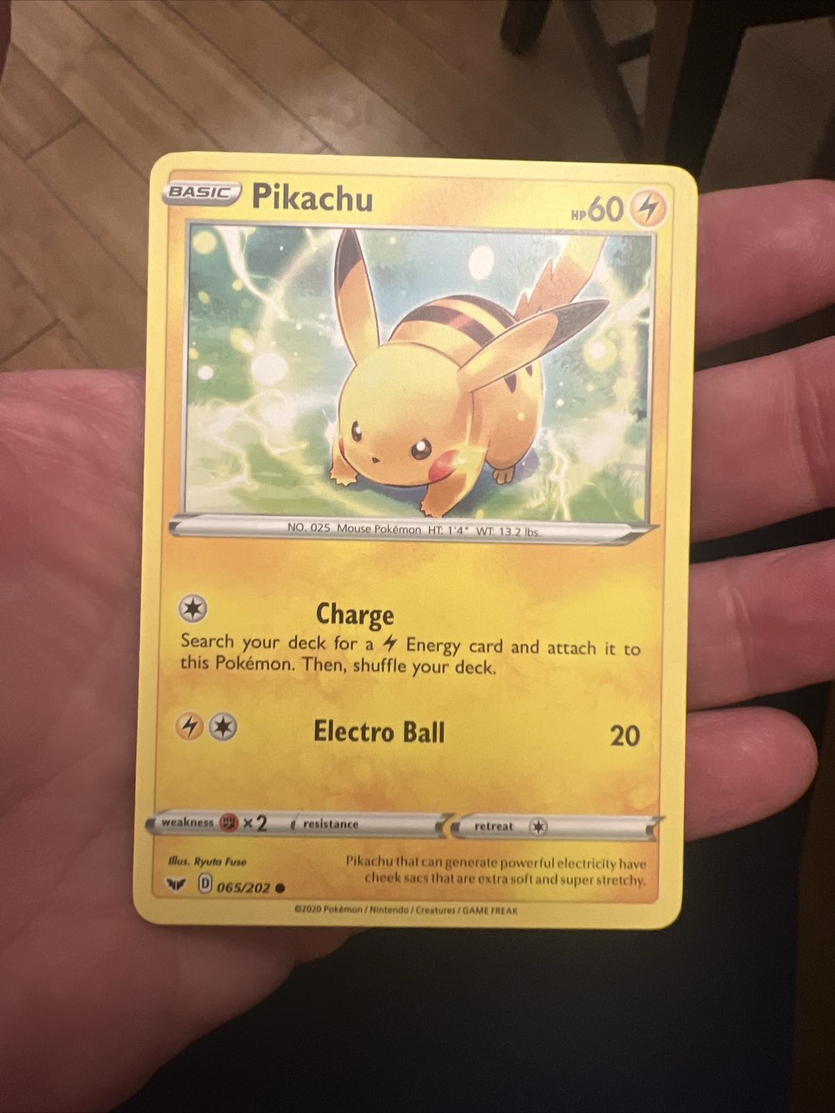 POKEMON Trading Card Pikachu Basic HP60 065/202 2020 | eBay