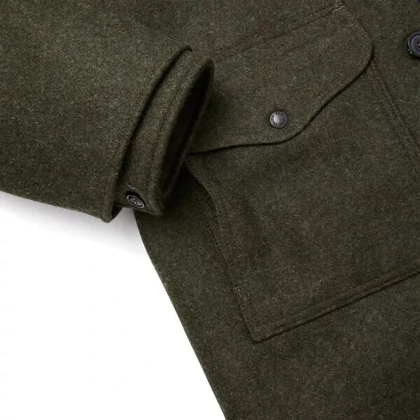 Filson Lined Wool Packer Coat Forest Green Mackinaw Wool Heavy Warm USA ...