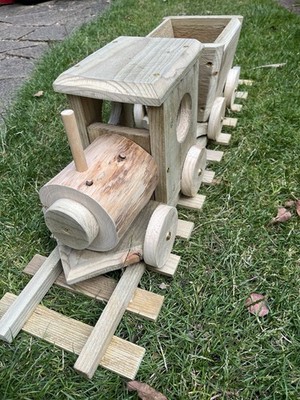 Large Wooden Train planter | eBay UK