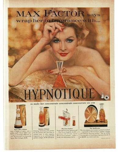 1959 Max Factor Hypnotique Perfume Cologne Vintage Print Ad | eBay