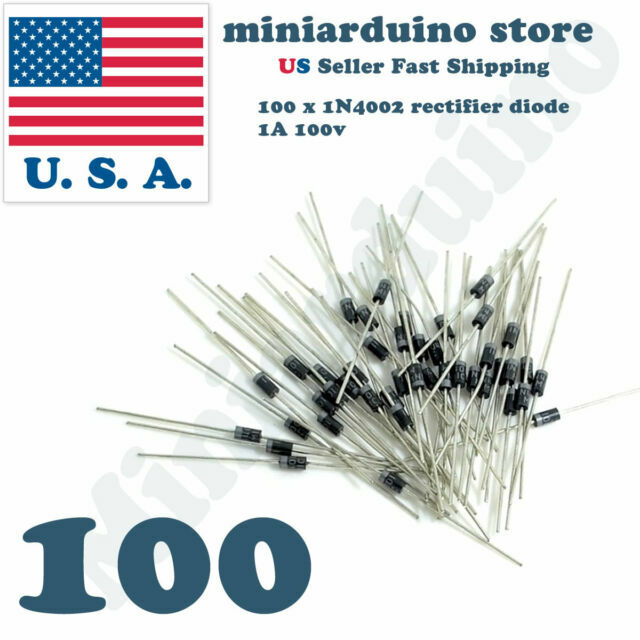100x MIC 1N4002 100v 1a Rectifier Diodes Axial Through Hole Do-41 for ...
