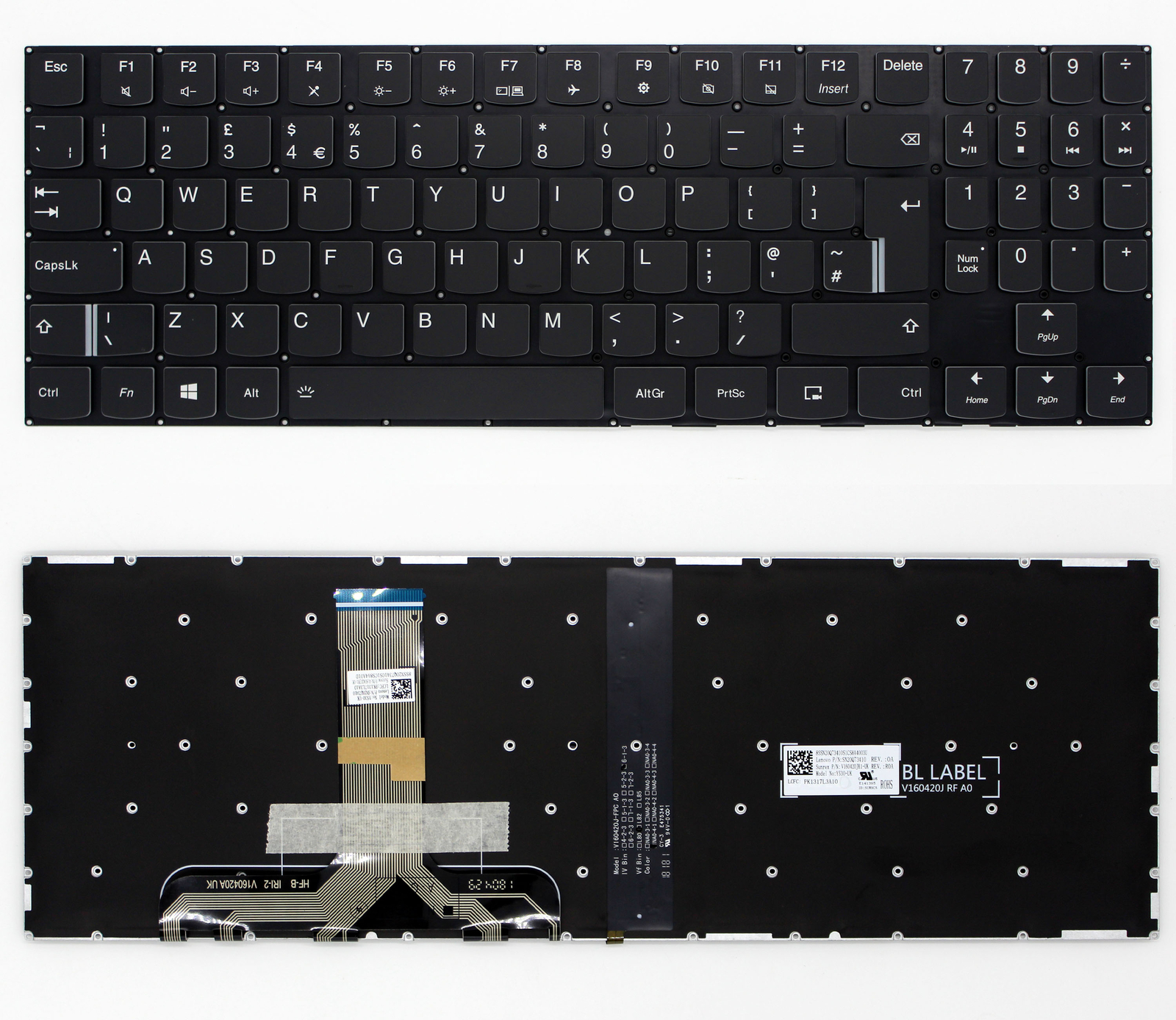 Black UK Backlit Keyboard For Lenovo Legion Y7000-2019-PG0 Y7000P ...