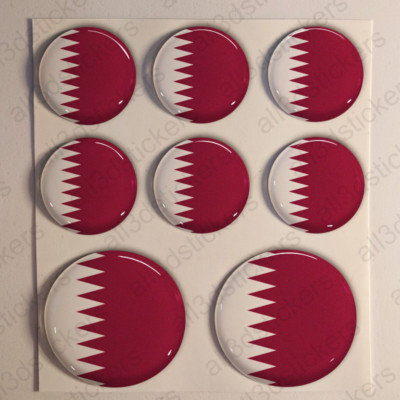 Stickers Qatar Gel Domed Resin 3D Flags Qatar Vinyl Sticker Decals ...