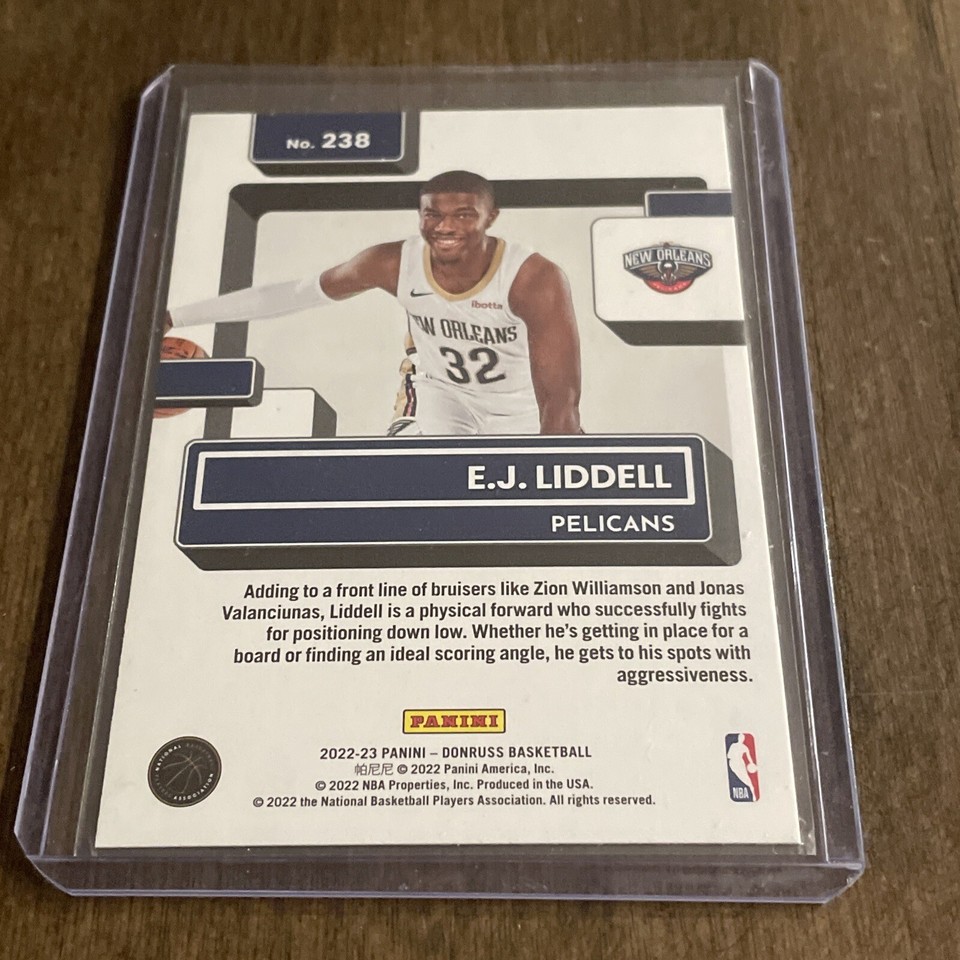 2022-23 Panini Donruss #238 E.J. Liddell RC Rookie GREEN LASER Rated ...