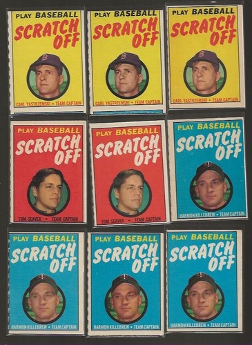 1970 TOPPS BASEBALL SCRATCH OFF GAME CARD LOT OF 30 W/STARS UNSCRATCHED ...