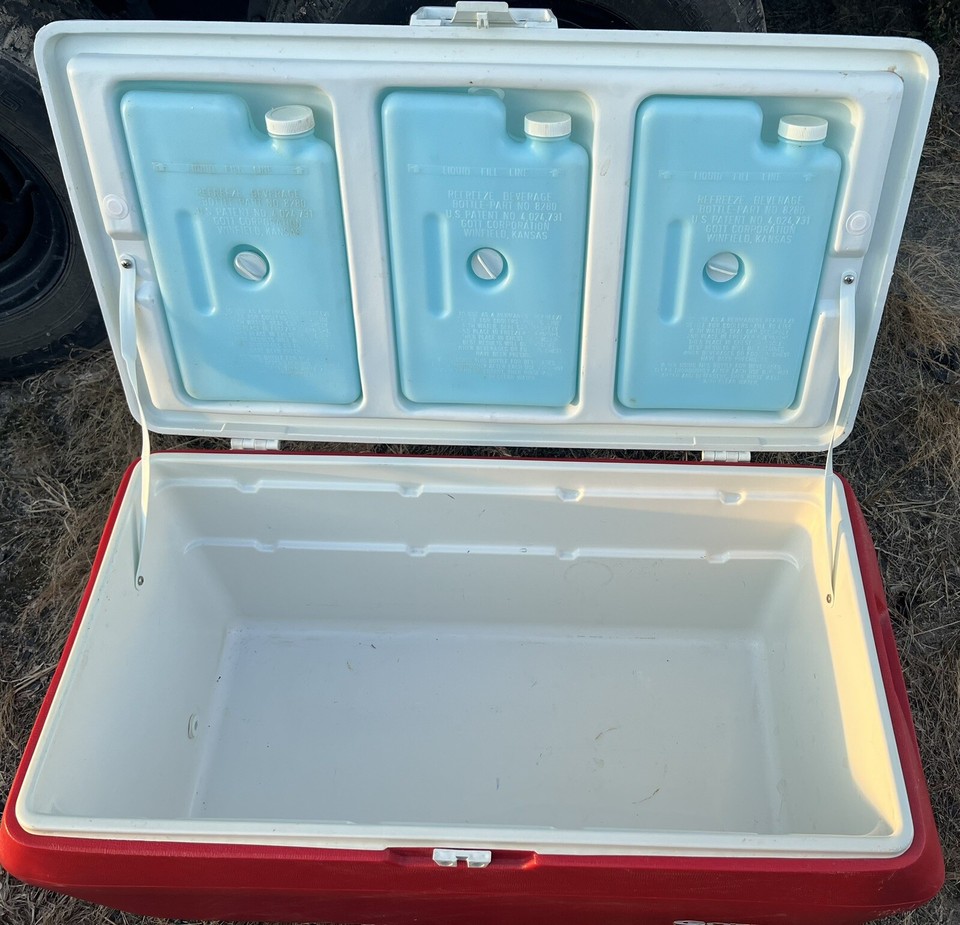 EXCELLENT CLEAN CONDITION GOTT 80 QUART CHEST COOLER 3 ICE PACKS | eBay