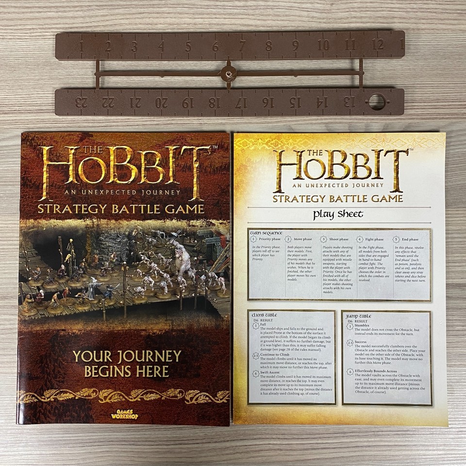 Der Hobbit Strategie Kampf Spiel Rules / Playsheet / Lineal Goblin Town ...