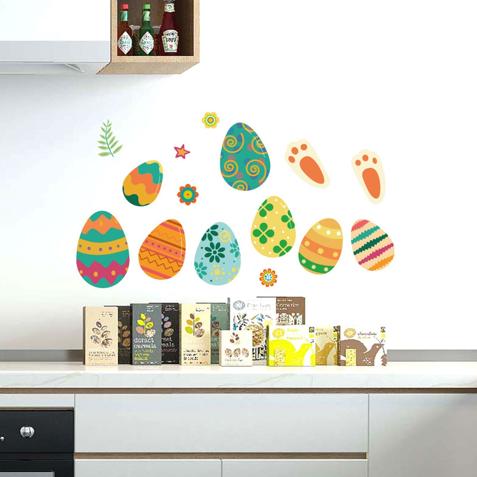 Easter Wall Decal Egg Wall Stickers Window Fridge Clings Decals Party ...