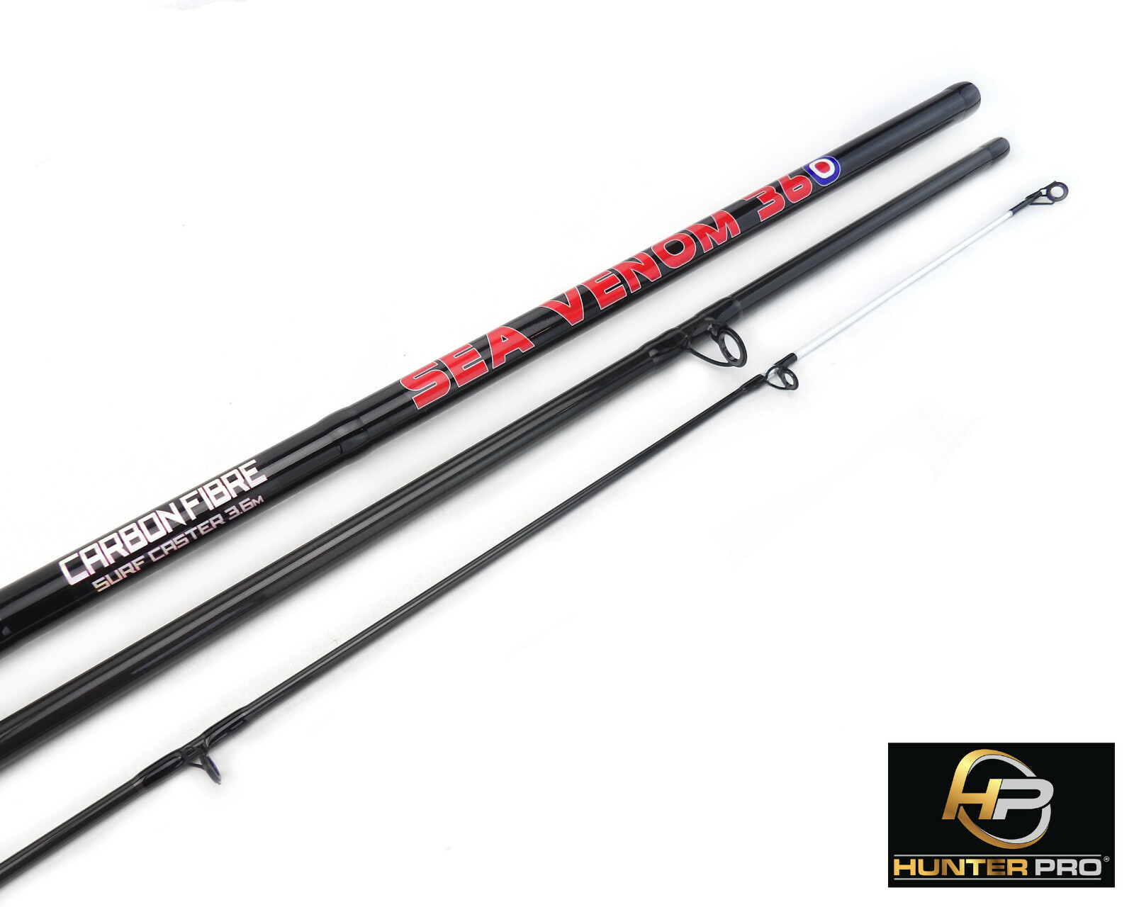 Hunter Pro 12ft Carbon Beach Caster Rod Surf Casting Sea Fishing Rod 3 ...