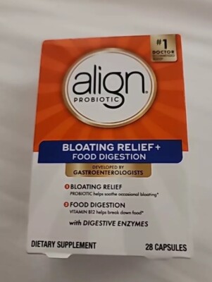 Align Probiotic Bloating Relief + Food Digestion Supplement 28 Capsules ...