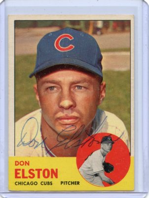 1963 TOPPS BASEBALL #515 DON ELSTON AUTOGRAPH, CHICAGO CUBS, 092618 | eBay