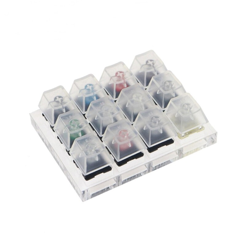12 Key Cherry MX Switch Tester Kit Keycaps Sampler with Acrylic Blank ...