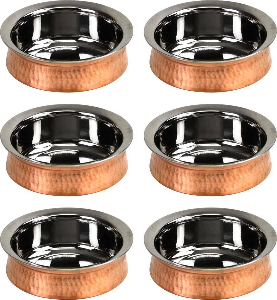 Authentic Traditional Hammered Indian 13, 15, 17cm Copper Handi Pot ...