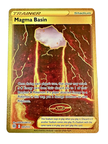 Pokémon TCG - Magma Basin 185/172 SWSH Brilliant Stars - Gold Secret ...