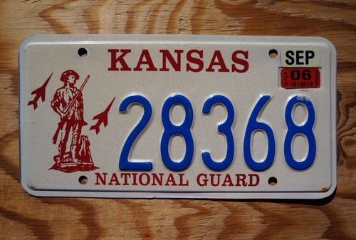 2006 Kansas National Guard License Plate - Soldier Jet Airplane | eBay