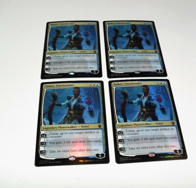 MAGIC THE GATHERING HOLOFOIL CARD LOT OF 4 CARDS TEFERI, TIMEBENDER ...