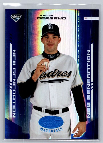 2004 Leaf Certified Materials #242 Justin Germano Padres Mirror Blue | eBay