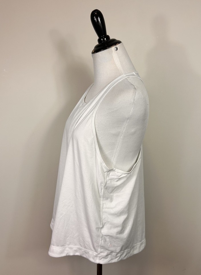 Sweaty Betty Tank Top XL Off White Racer Back Athlete Seamless Workout ...