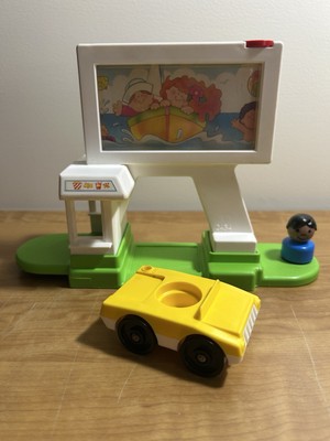 Vintage Fisher Price Little People Drive-In Movie Theater (With Car and ...