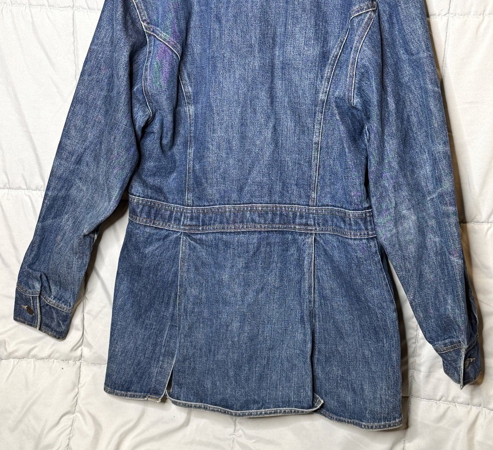 Vintage Levi's Denim Chore Jacket Coat Mens Size L Orange Tab Missing ...