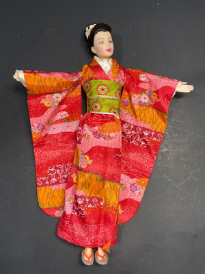 VINTAGE Barbie Geisha Red Dress Black Hair | eBay