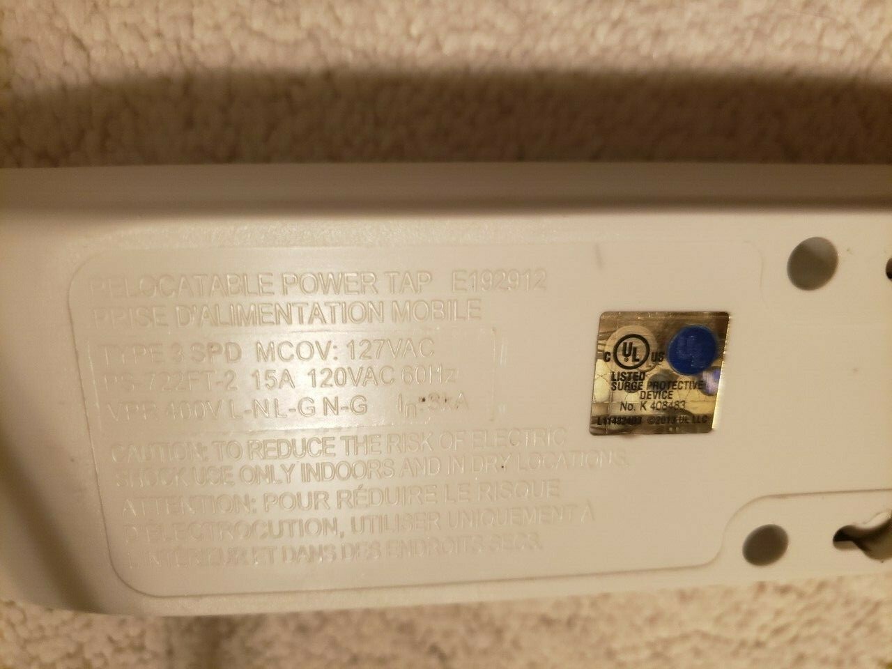 Belkin Be107000-04-BLK Power Tap GE Relocatable E192912 Set of 2 | eBay