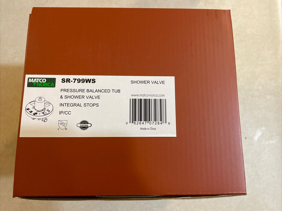 MATCO NORCA SR-799WS UNIVERSAL PRESSURE BALANCING TUB & SHOWER VALVE w ...