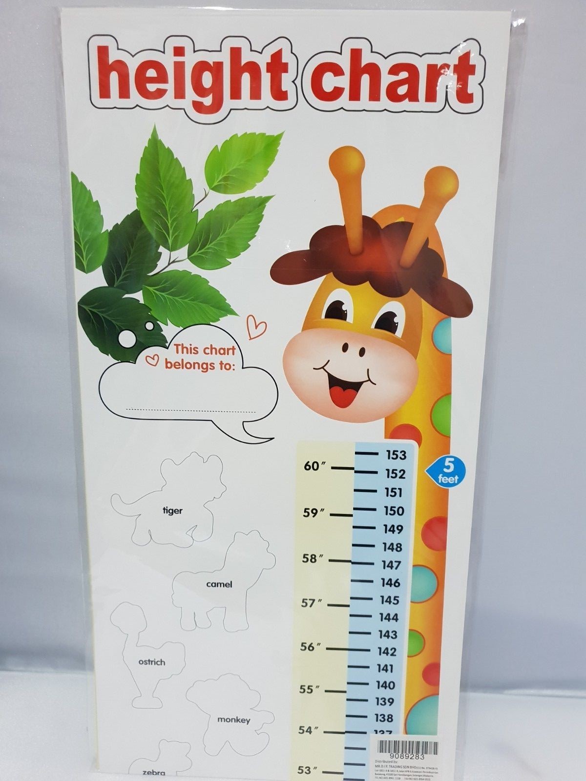 Height Chart with over 40 Stickers , Growth Charts wall stickers UK ...
