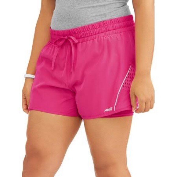 Avia Hot Pink Crescent Woven Running Athletic Shorts M - Gem