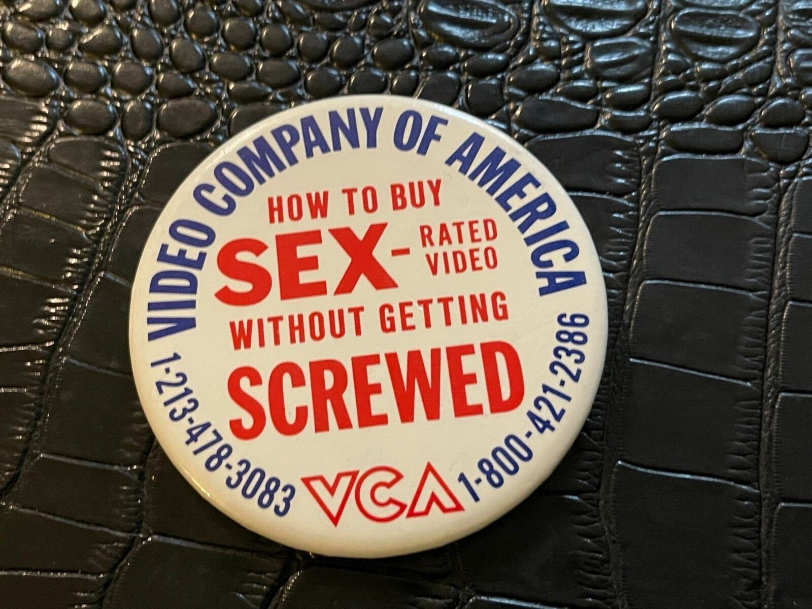 VINTAGE PINBACK BUTTON #78 - VCA movies | eBay