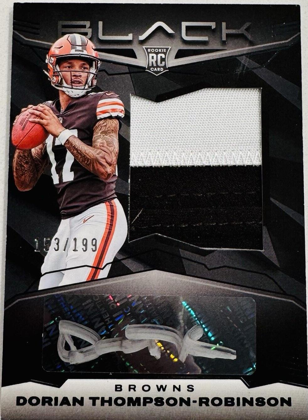2023 Panini Black - Rookie Patch Autographs Dorian Thompson-Robinson ...