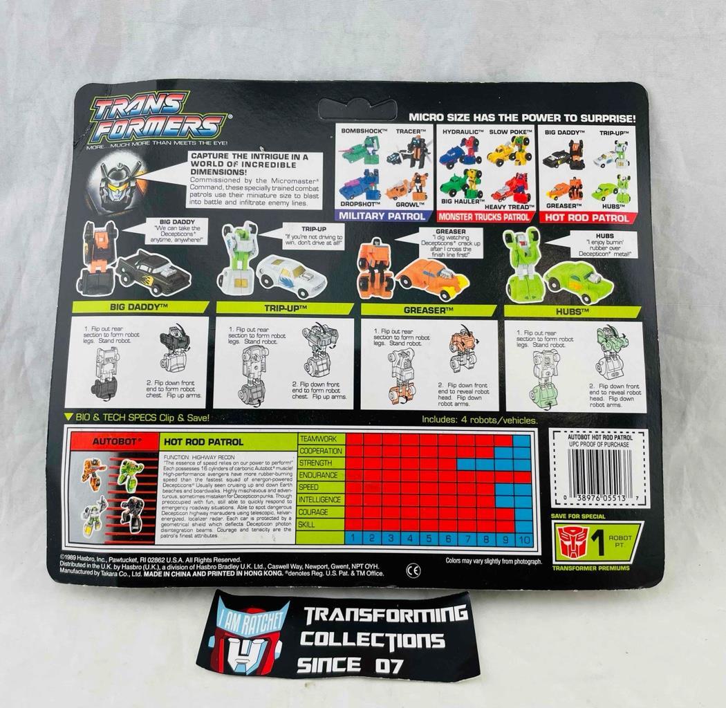 Transformers Original G1 1990 Micromaster Hot Rod Patrol MOSC Sealed | eBay