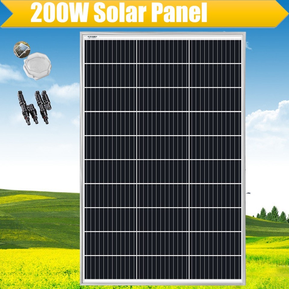 12V 200W 400W 800W 1000W Watt Fixed Solar Panel Kit Mono Home Off-Grid ...