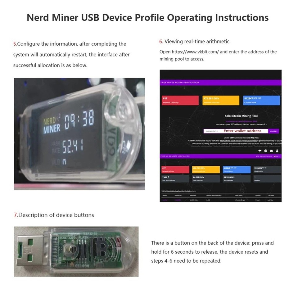 USB Mining Machine NerdMiner V2 74KH/S USB Crypto Miner Lottery Miner ...