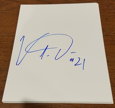 VONTAE DAVIS SIGNED 8X10 PHOTO AUTOGRAPH 8.5X11 PAPER WHITE SHEET ...