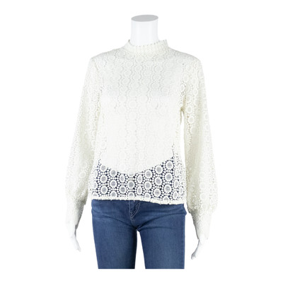 H&M Netted Sheer Womens Top White High Neck Long Sleeve S | eBay Australia