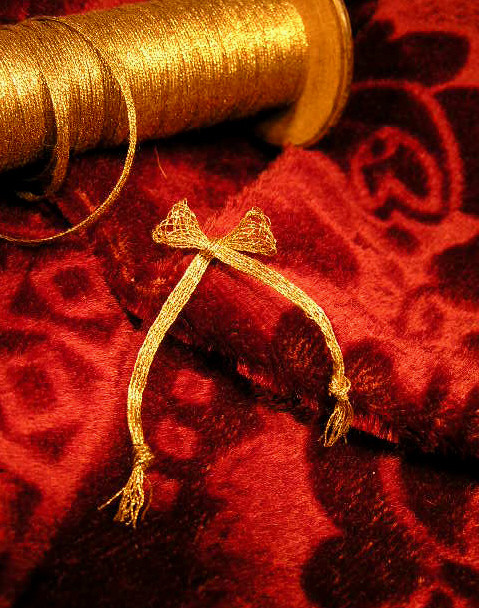 Antique French Gold METAL Mesh Trim tape for rococo ruching ribbon work ...