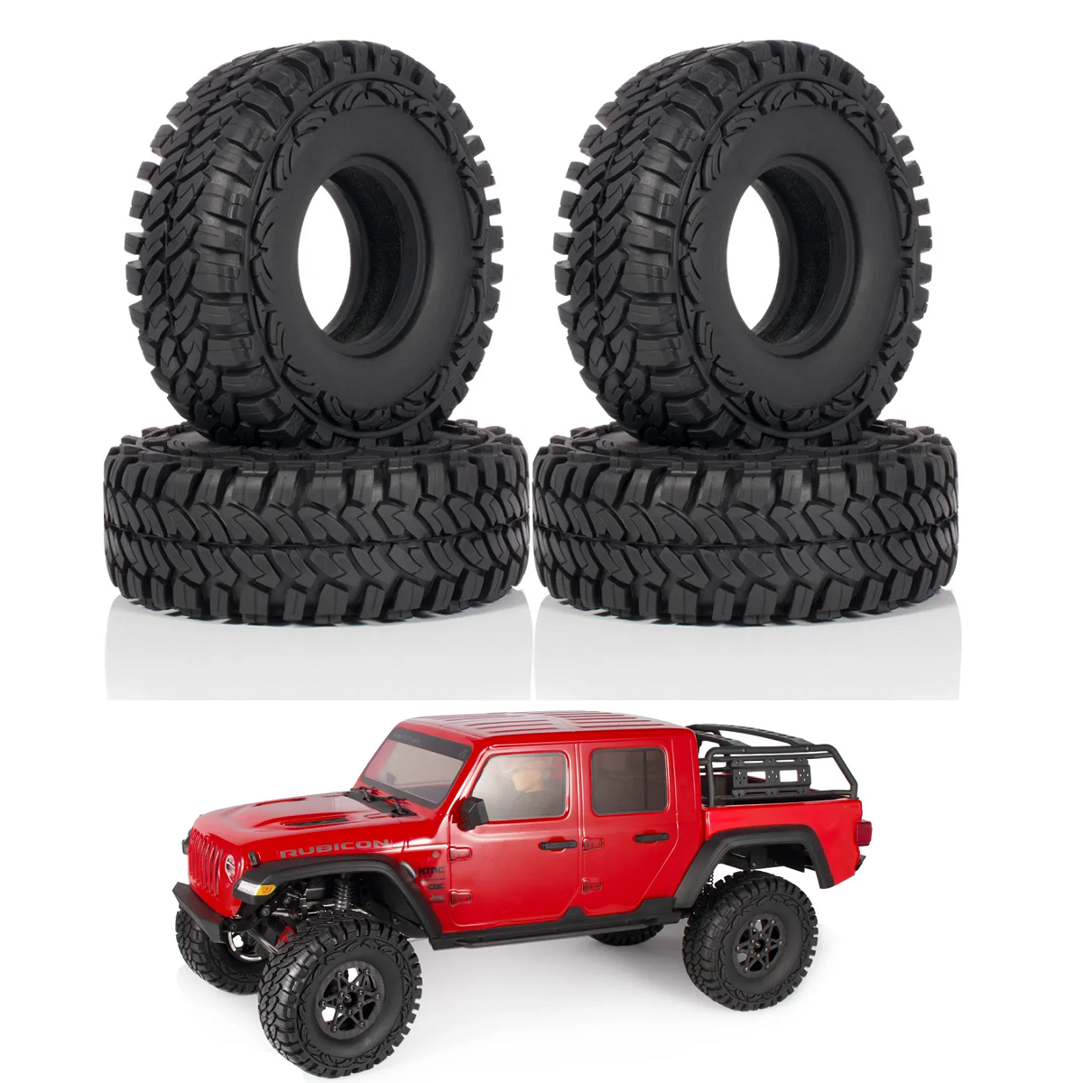 4PCS1.9" Rubber Tires for 1/10 RC TRX4 SCX10 Wraith D90 CC01 EX86190 ...