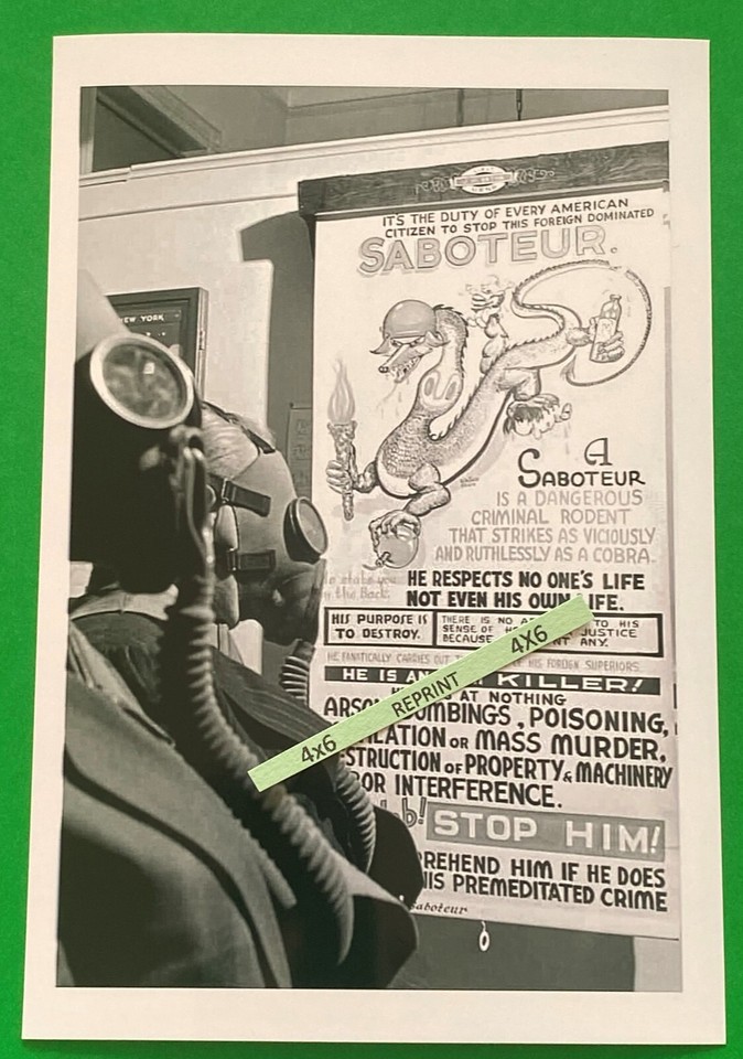 Found 4X6 PHOTO of Old 1942 WWII Propaganda Sign Saboteur Warning WW2 ...