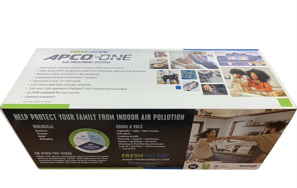 Fresh-Aire APCO-ONE UV Single In-Duct Whole House Air Purifier Single ...