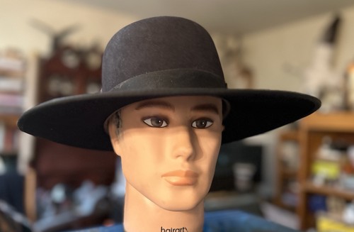 Stetson Black Amish Hat Size 7 1/4 ‐ 3 3/4” Brim 4 XXXX Buffalo Fur ...