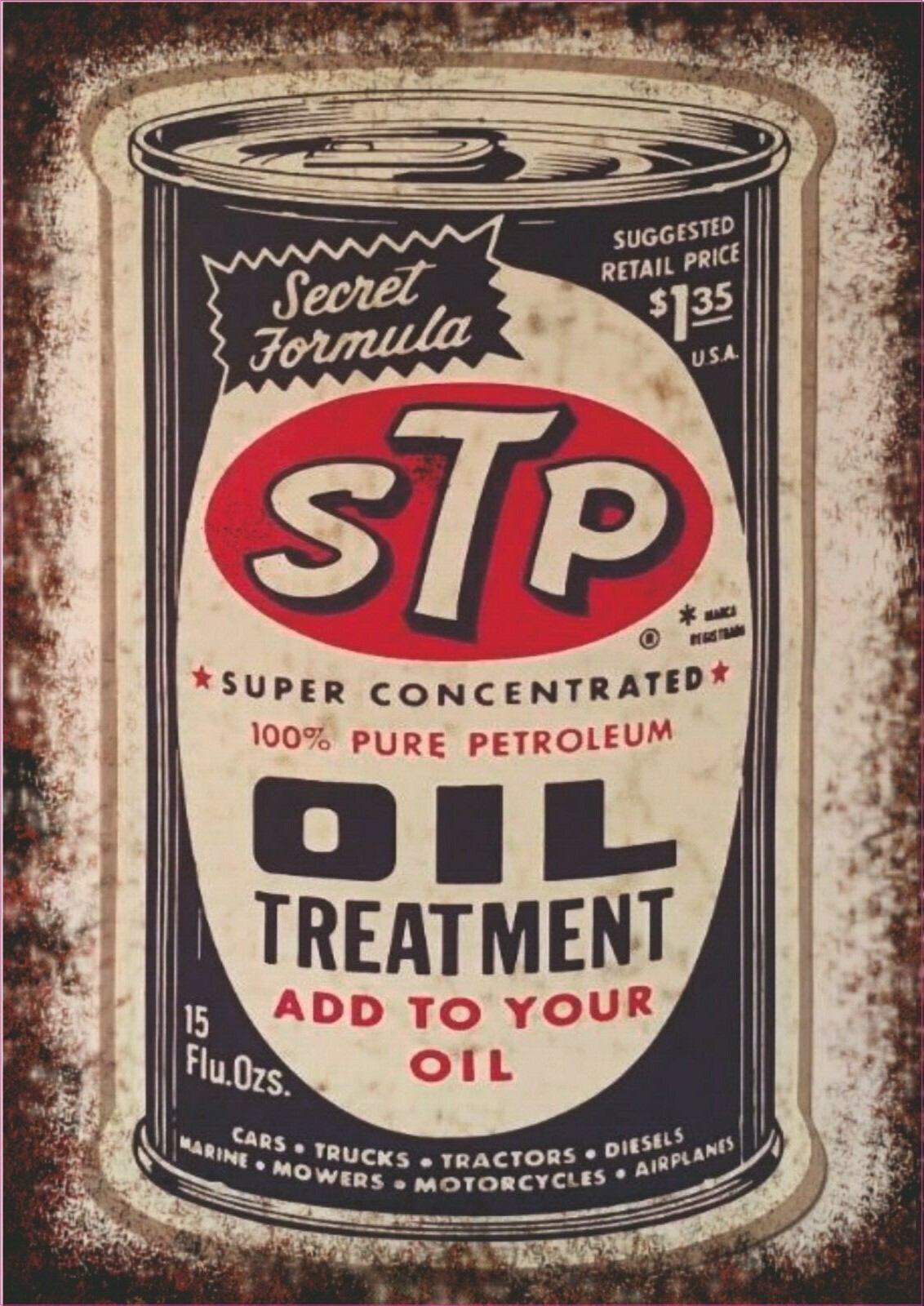 STP Oil Treatment sign advertising vintage retro signs repro wallart ...