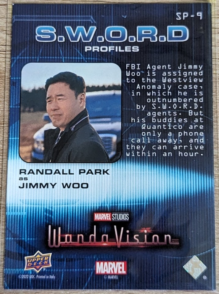 2022 Upper Deck WandaVision SWORD Profiles #SP-9 Randall Park As Jimmy ...
