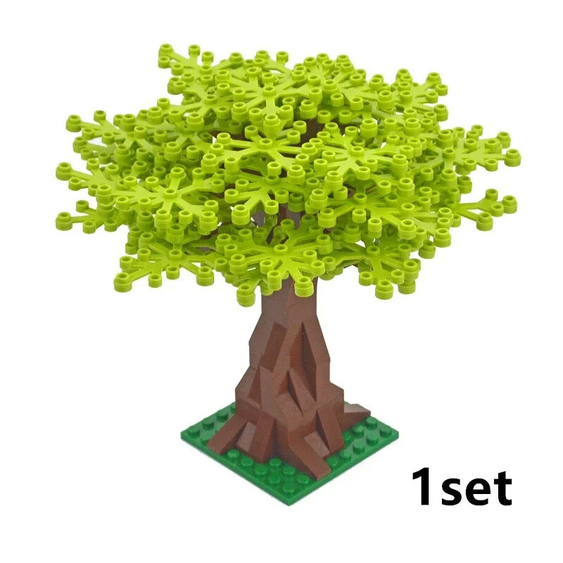 City Tree Green Bush Garden MOC Flower Grass for Lego Building Blocks ...
