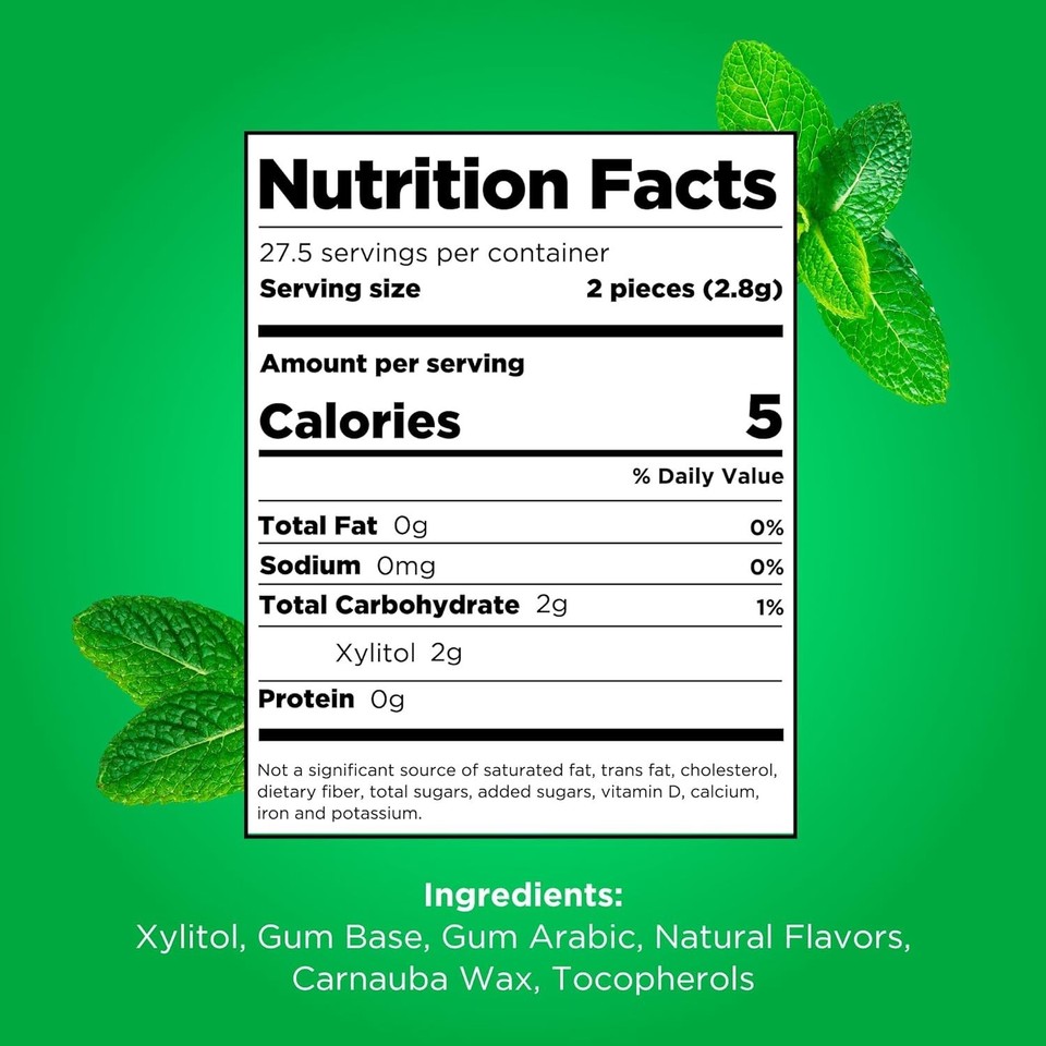 PUR Gum Aspartame Free Chewing Gum 100% Xylitol Natural Spearmint ...