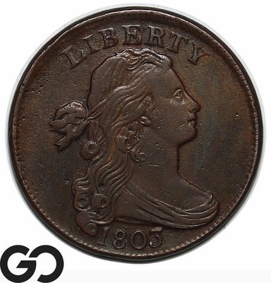1803 Large Cent, Draped Bust Sm Date, Large Fract, Choice XF++/AU Very ...
